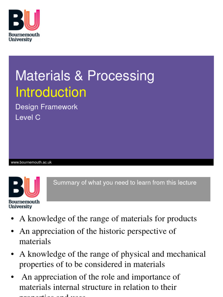 Materials & Processing - Introduction | PDF | Materials Science | Applied And Interdisciplinary ...
