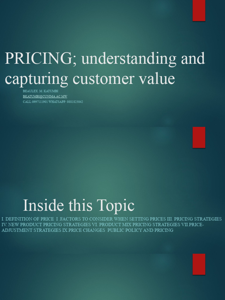 Pricing - Understanding Customer Value | PDF | Pricing | Marketing