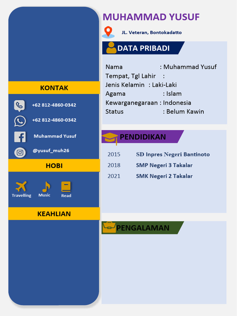 Curriculum Vitae Muhammad Yusuf | PDF