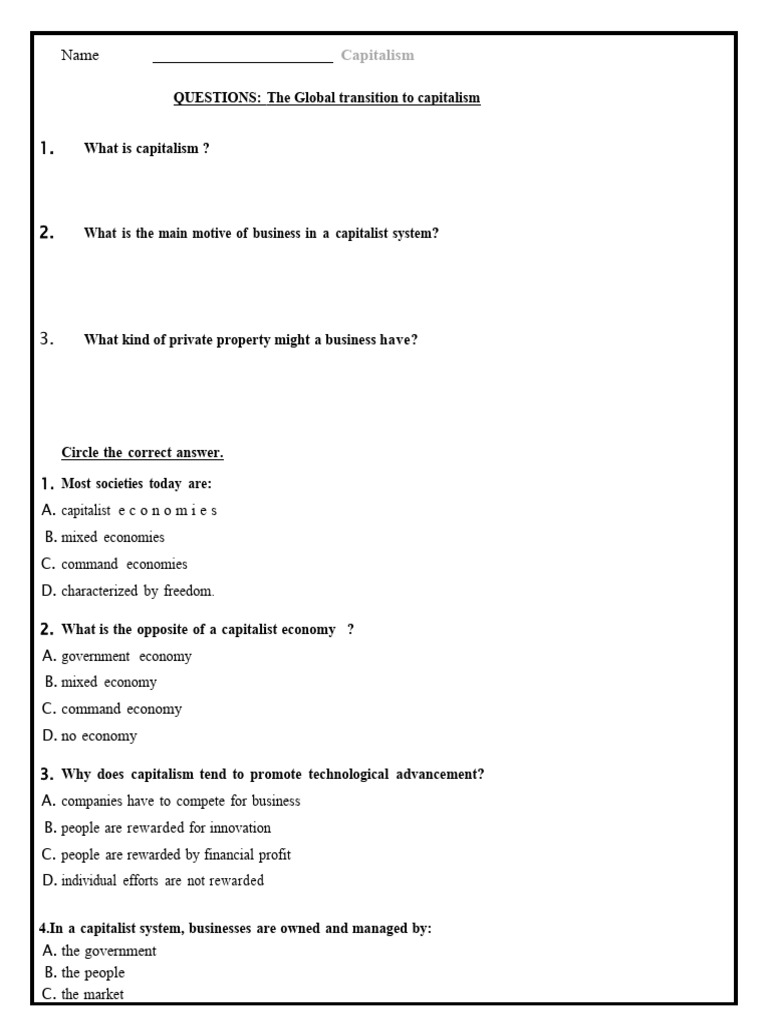 Understanding Capitalism: Key Concepts | PDF | Finance & Money Management