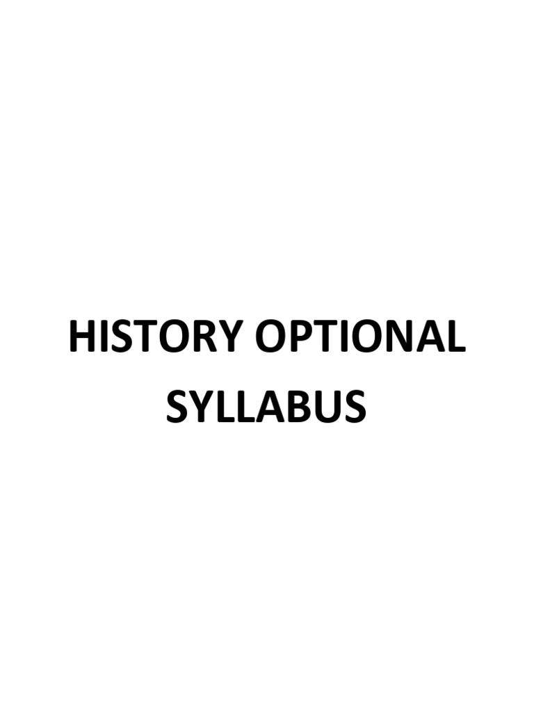 History Optional Syllabus | PDF | Mughal Empire | Mahatma Gandhi