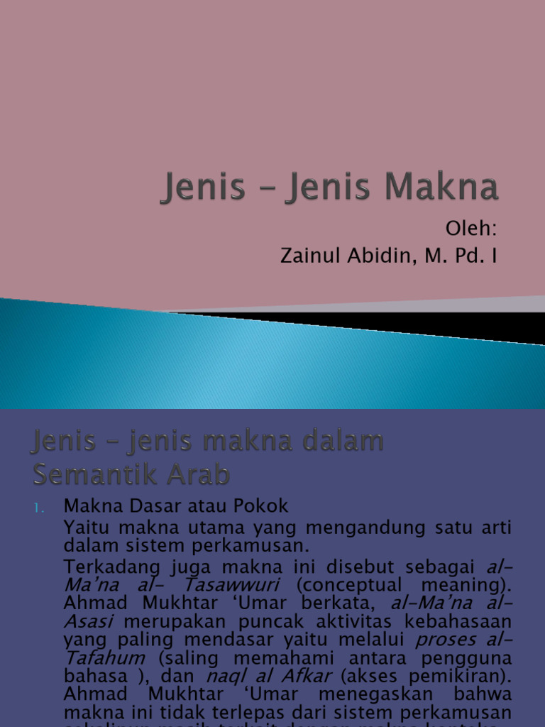 Jenis - Jenis Makna | PDF