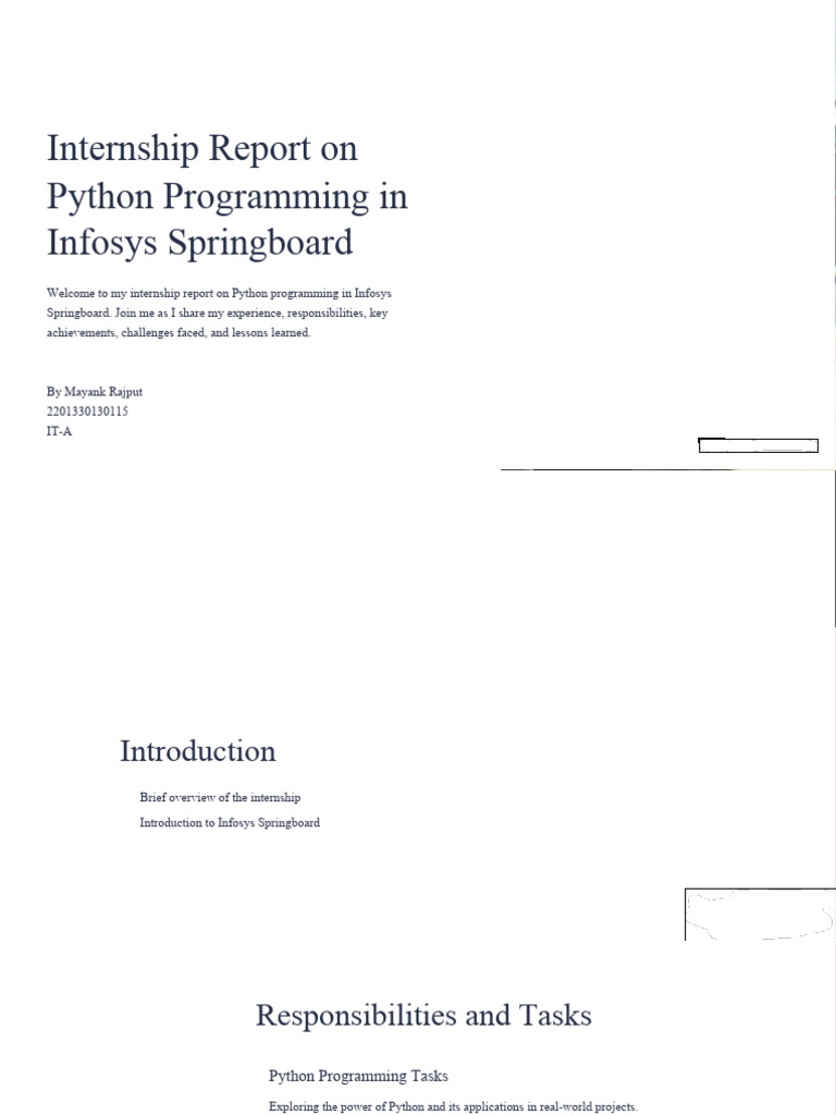 Internship-Report by Mayank Rajput - Compressed | PDF | Internship ...
