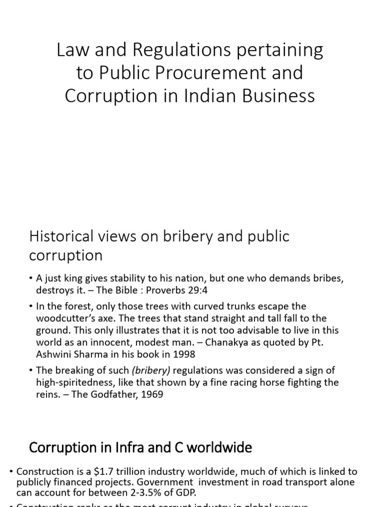 L2 - Law and Regulations Pertaining To Public Procurement | PDF ...