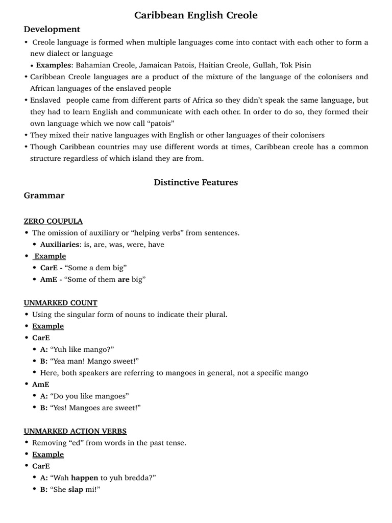 Caribbean English | PDF | English Language | Grammatical Number