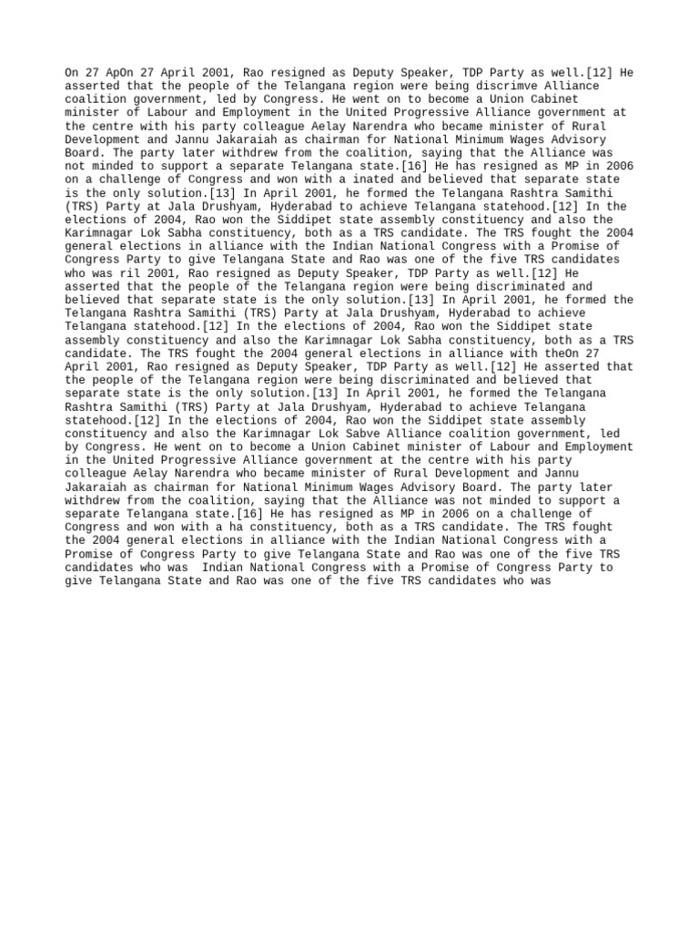 Vengala 2 | PDF | Elections | Politics Of India