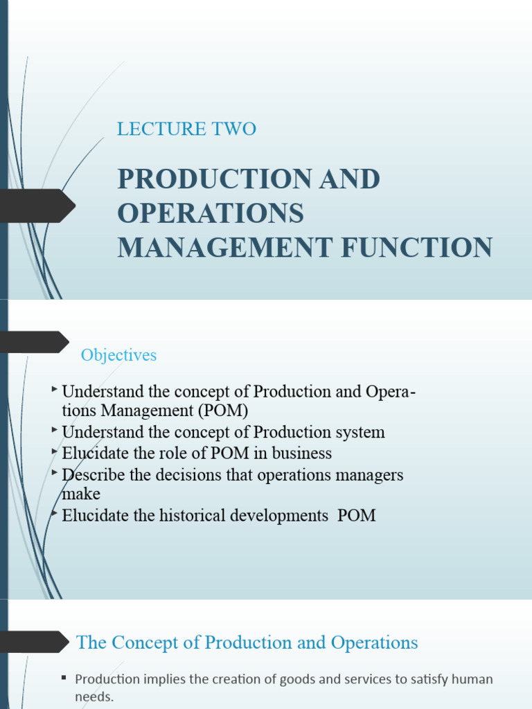 Understanding Production and Operations Management | PDF | Factors Of ...