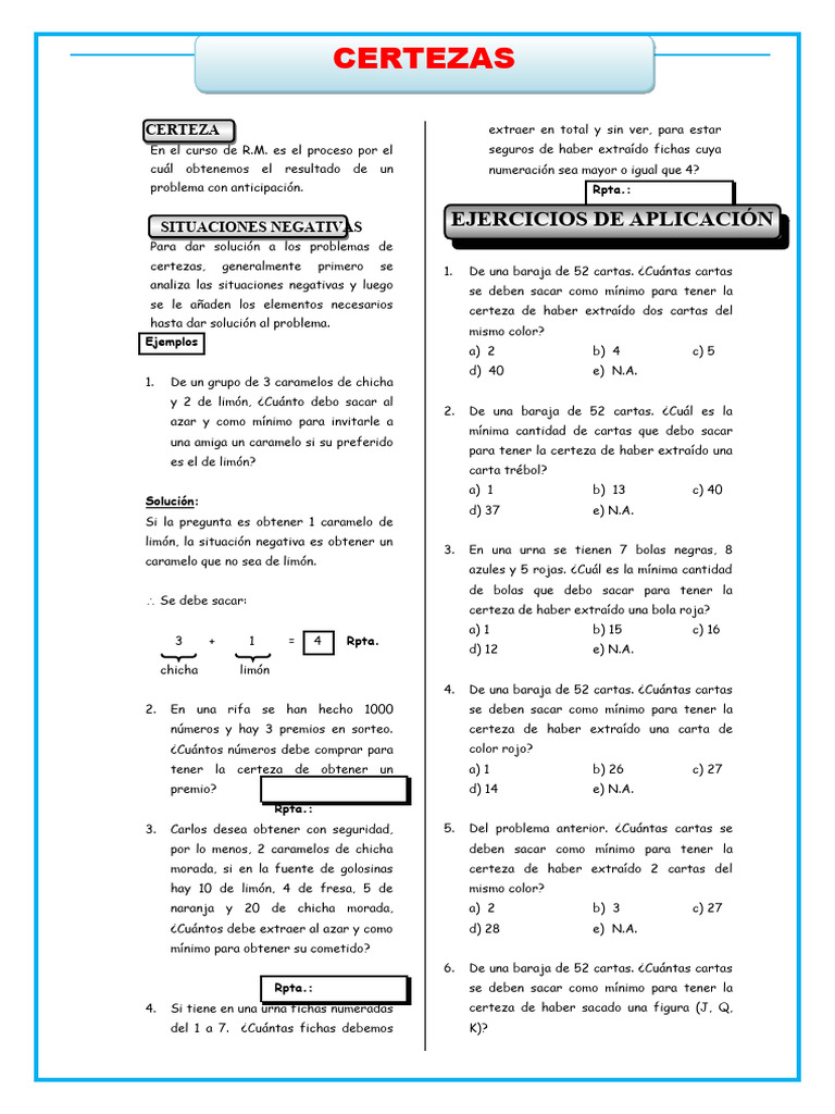 Certezas y Probabilidad | PDF | Probabilidad