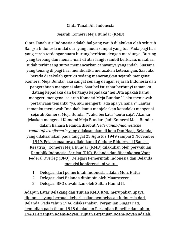 Sejarah Konferensi Meja Bundar | PDF | Sejarah