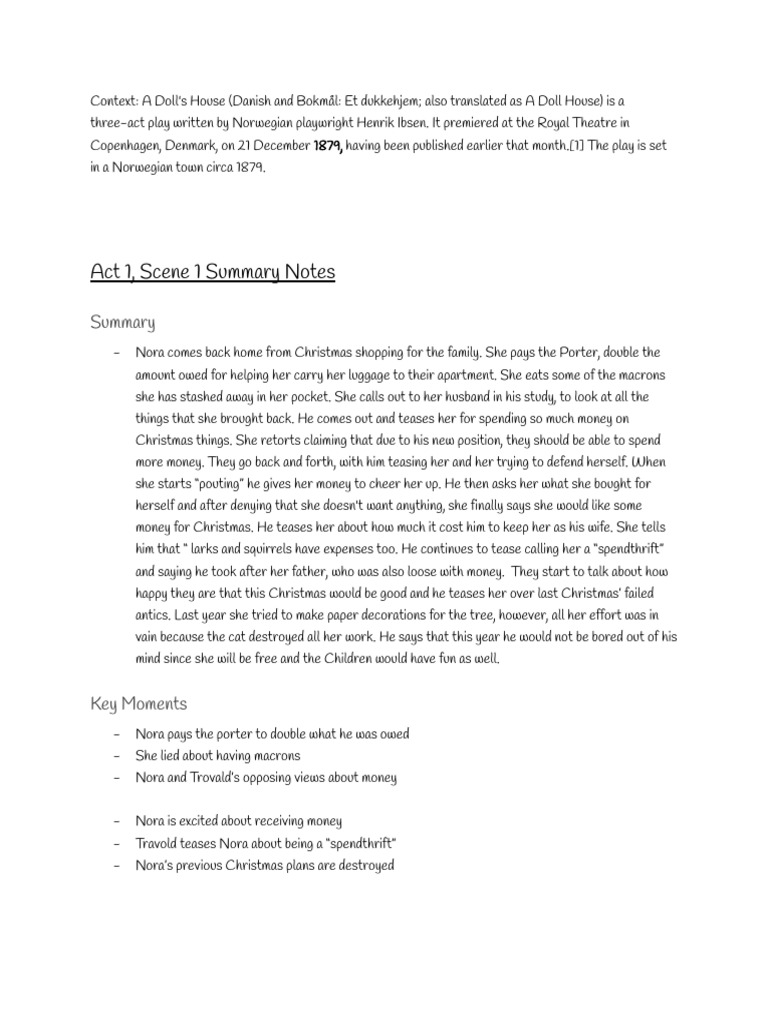 Torvald's Role in A Doll's House | PDF | A Doll's House