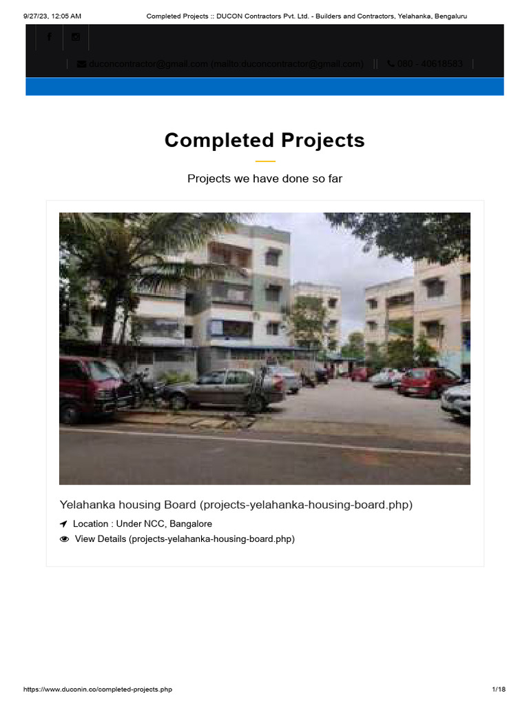 Completed Projects - DUCON Contractors Pvt. Ltd. - Builders and Contractors, Yelahanka ...