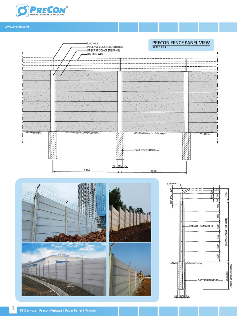Panel-Pagar Concrete-Fence-Brosur-1 Precon | PDF | Building ...