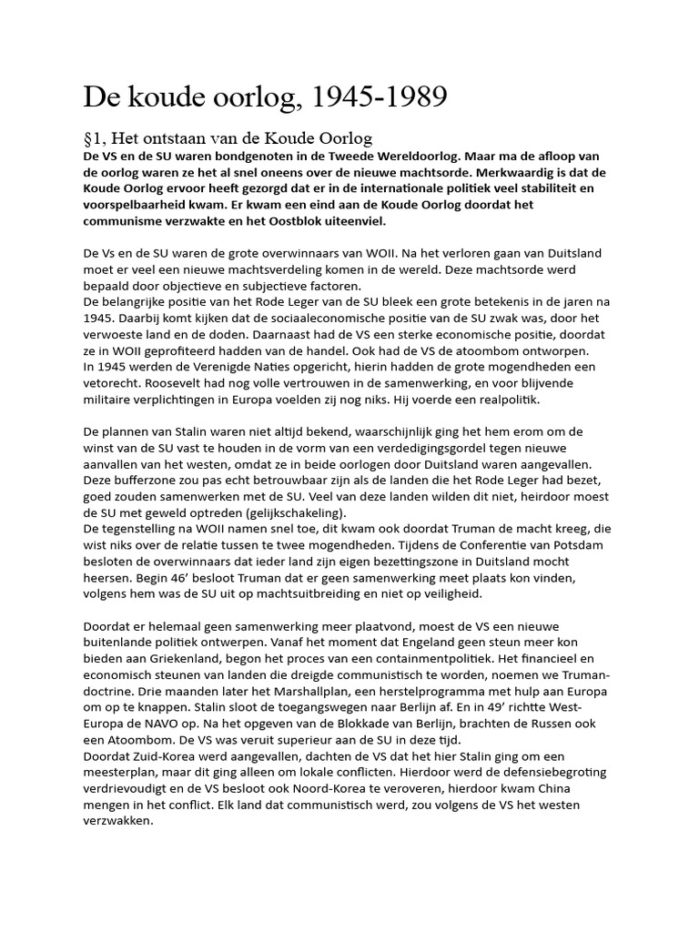 GS H9 + Koude Oorlog | PDF