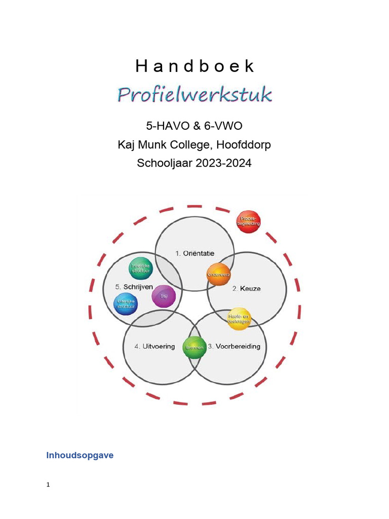 PWS Handboek 2023-2024 5H6V - Leerlingen | PDF