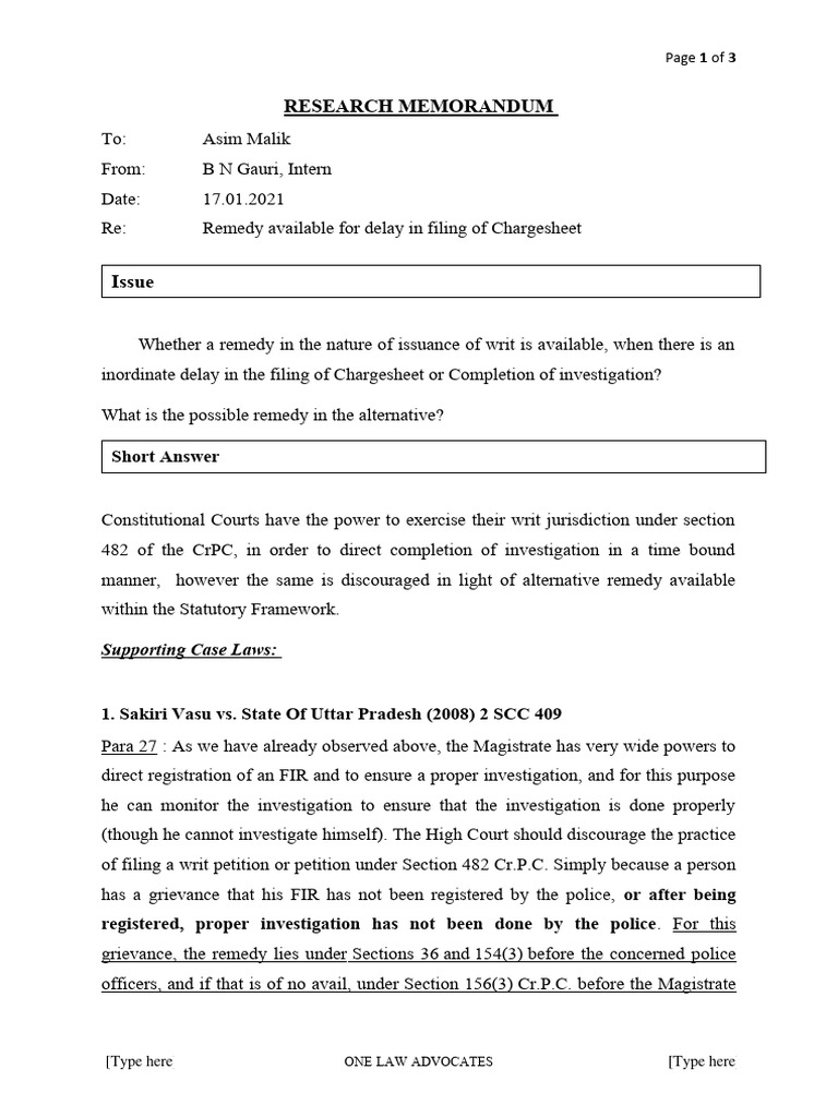 Legal Remedies for Charge Delays | PDF | Police | Magistrate