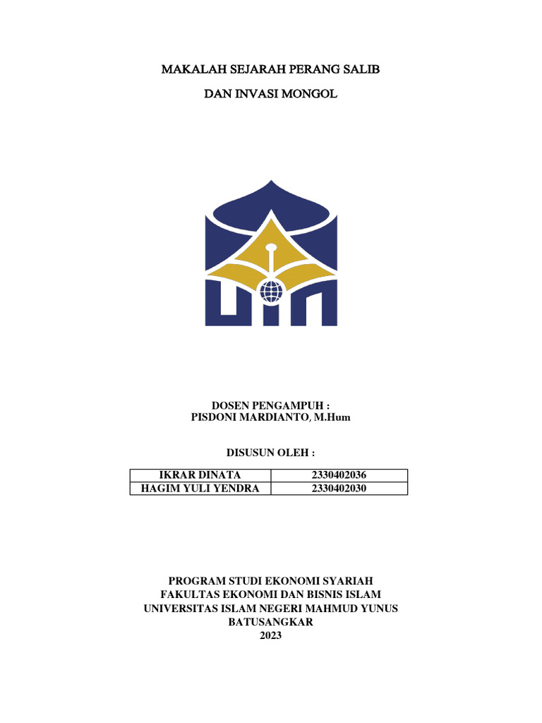 Makalah Perang Salib Dan Invasi Mongol | PDF | Politik | Agama & Spiritualitas