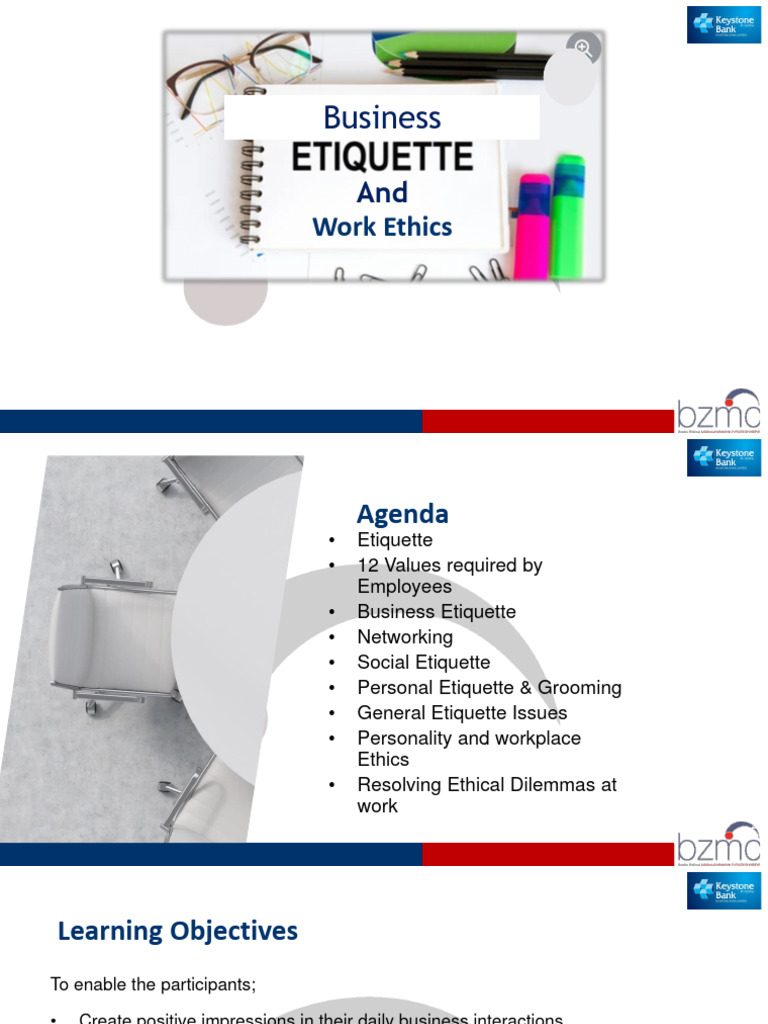 Business Etiquette and Ethics Guide | PDF | Business Ethics