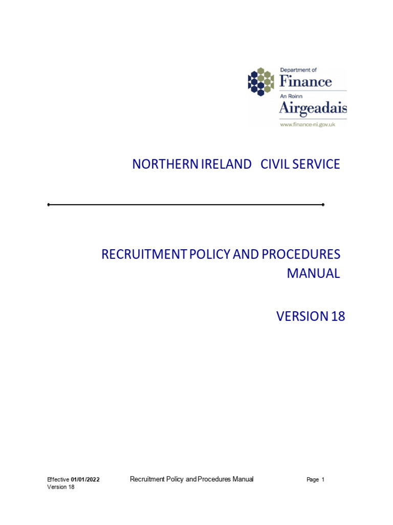 Nics Recruitment Policy and Procedures Manual v18 - Updates To Include ...