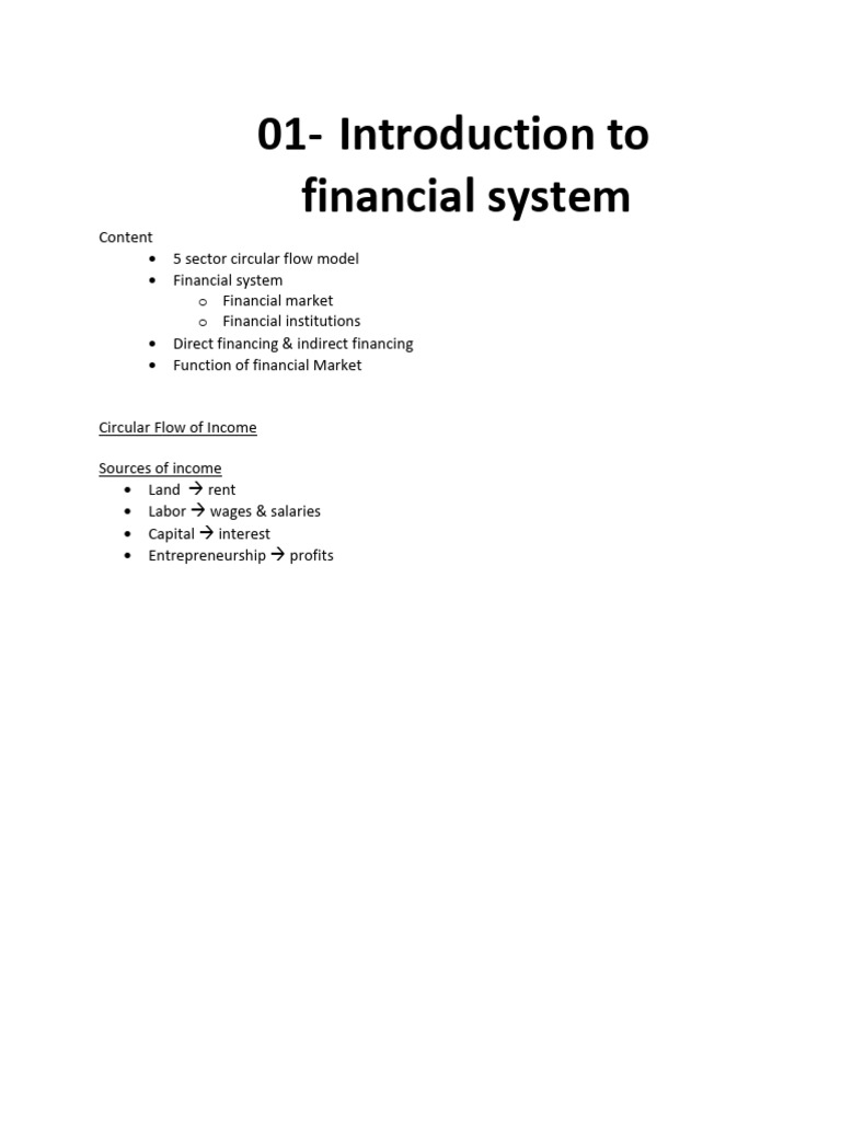 1 - Introduction To Financial System | PDF | Financial Markets ...