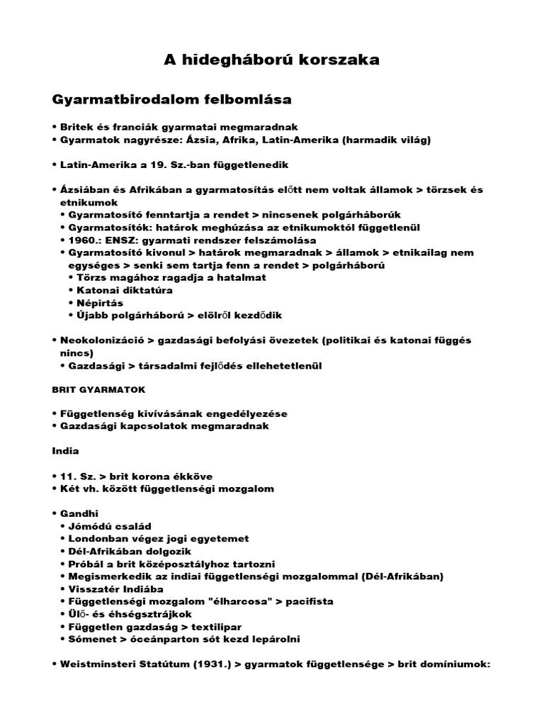 A Hidegháború Korszaka | PDF