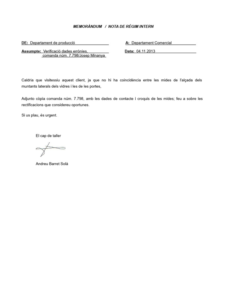 Nota Regim Intern Memorandum | PDF
