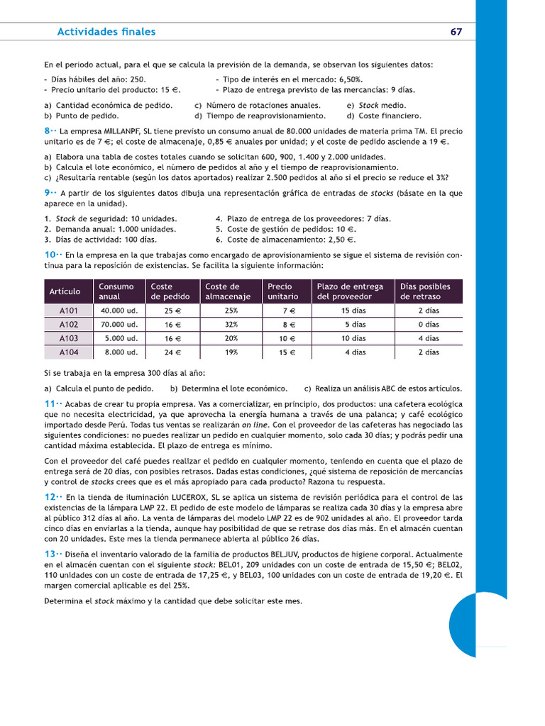 Unidad 4 - Ejercicios 10 y 11 - Enunciados | PDF