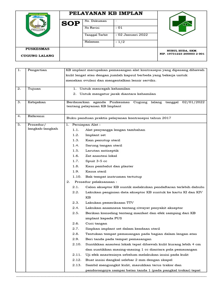 B. Sop KB Implant | PDF
