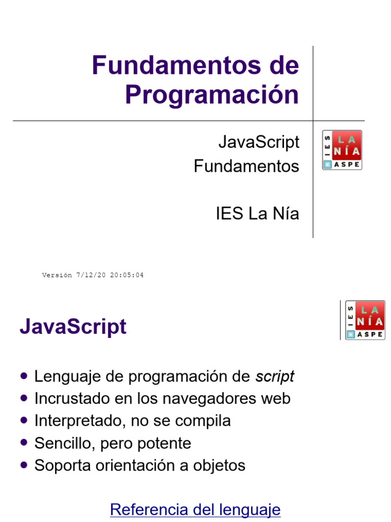 5.1 - Fundamentos | PDF | Script Java | Lenguaje de programación