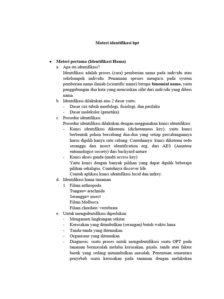 Materi Identifikasi HPT | PDF