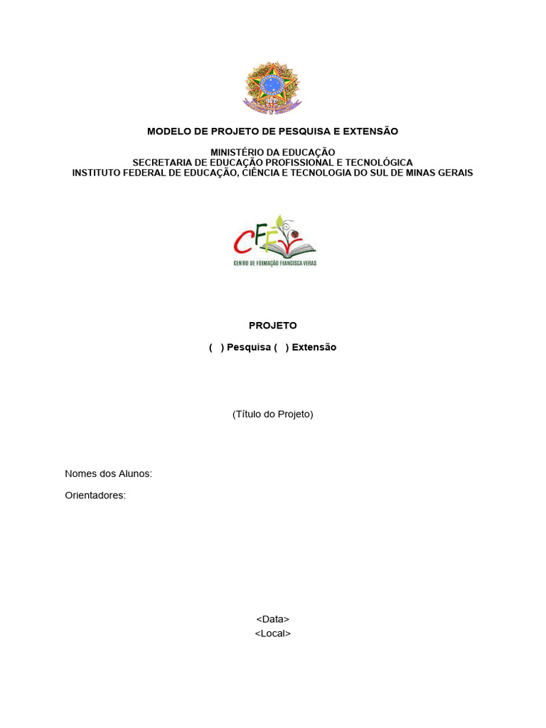 Modelo_de_Projeto_de_Pesquisa-Extensão | PDF | Teoria | Science