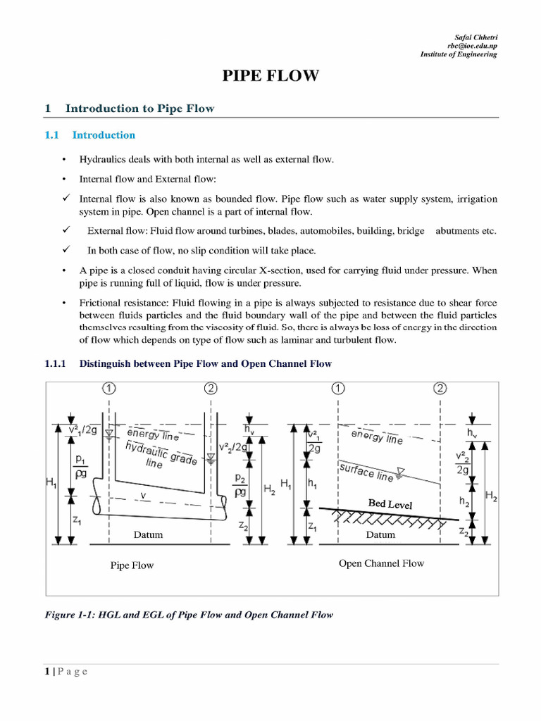 1 Hydraulics Class Note | PDF