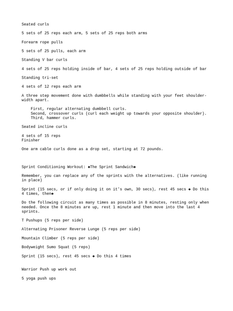 Andre Rush Arm Workout | PDF