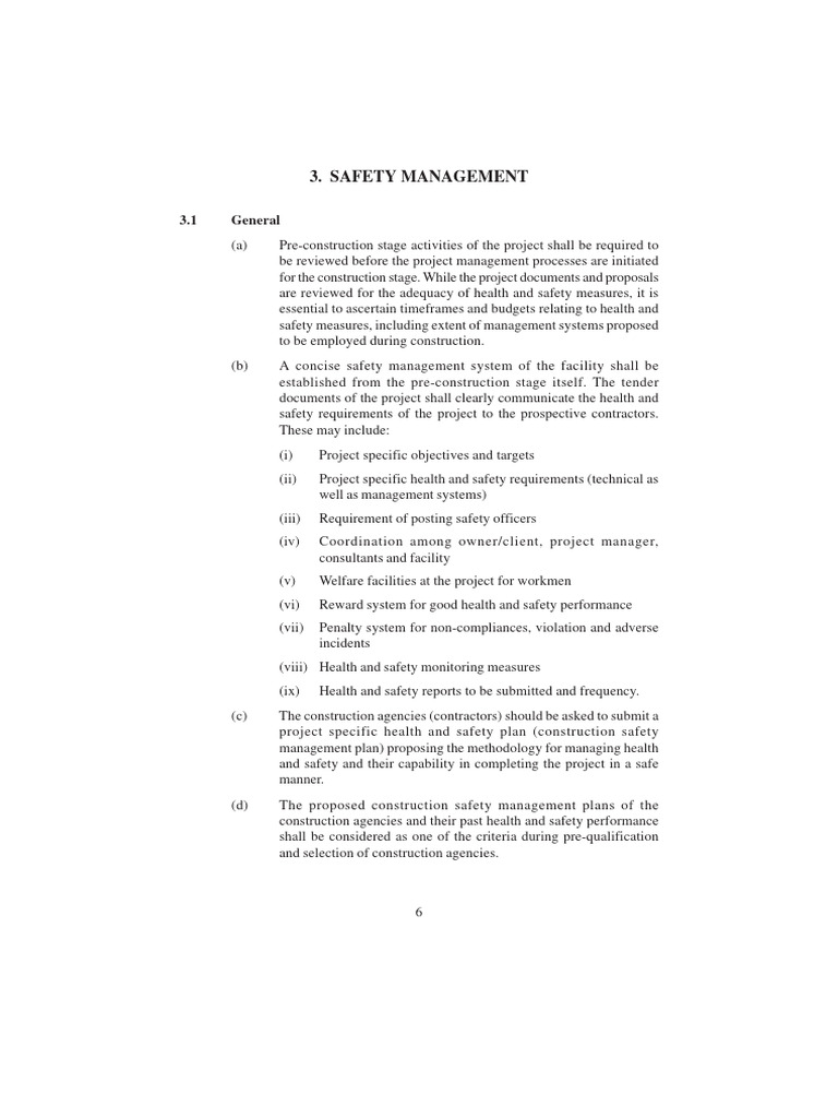 Construction Safety Management Plan | PDF | Occupational Safety And ...