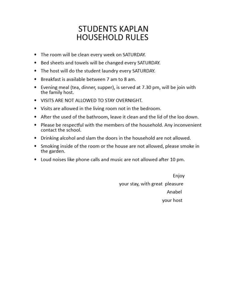 Student House Rules Guide | PDF