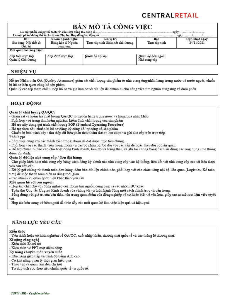 JD Quality Assurance QA Trainee - Updated 2023 | PDF