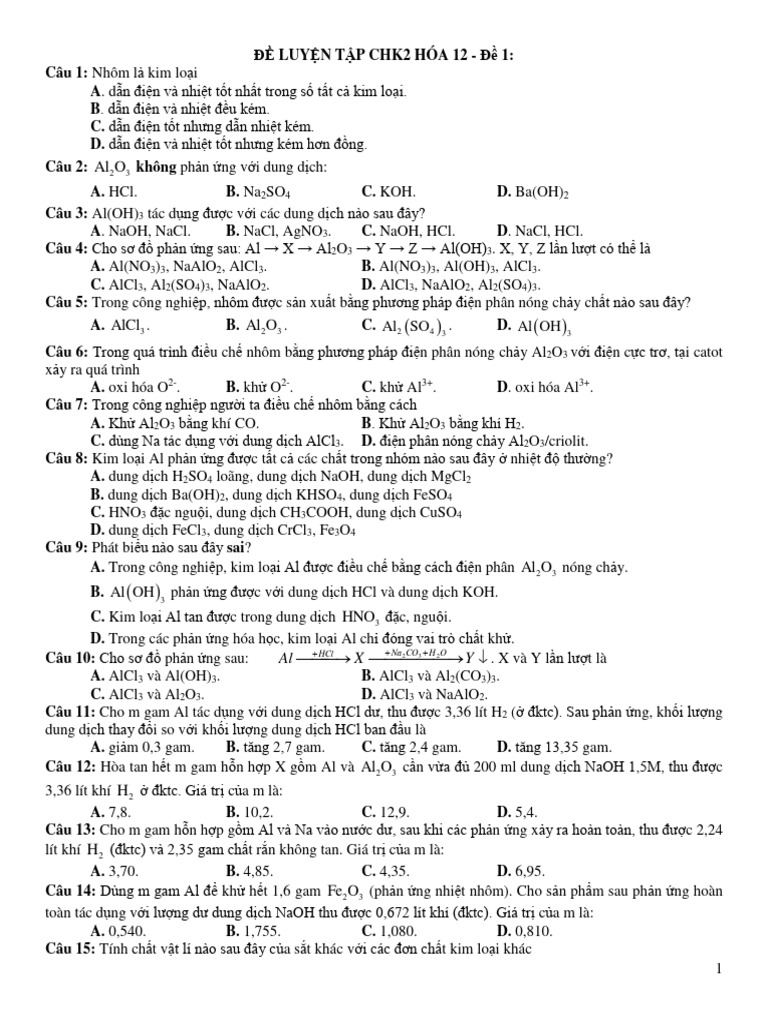 6 de Thi chk2 2022 2023 Hoa 12 Hs | PDF