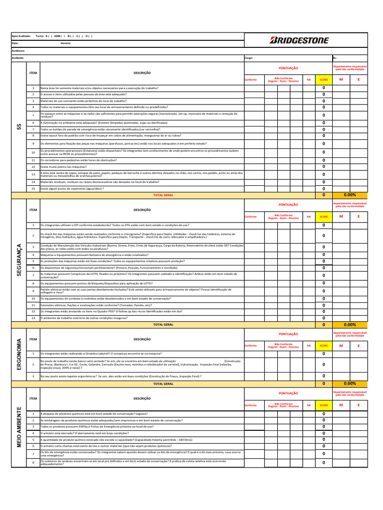 Check List De Transporte/modelo De Check List