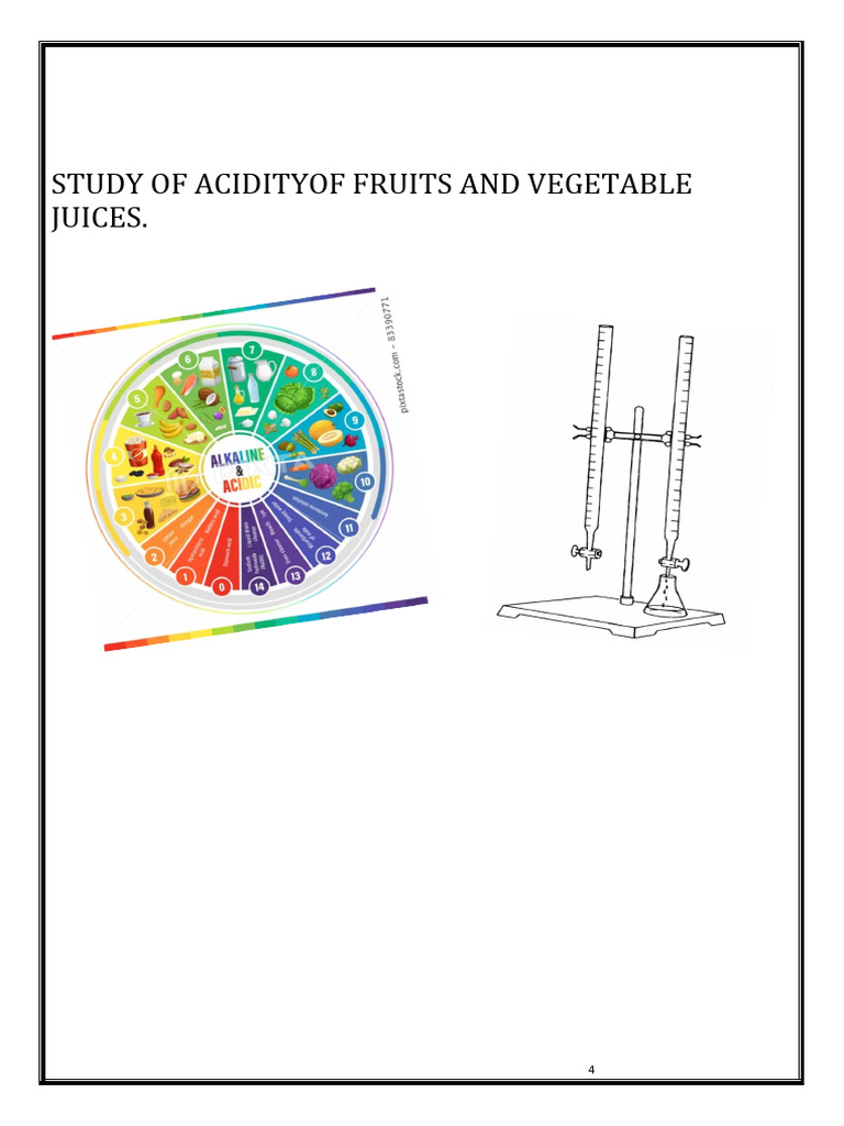Acidity Analysis of Fruit and Vegetable Juices | PDF | Acid | Titration