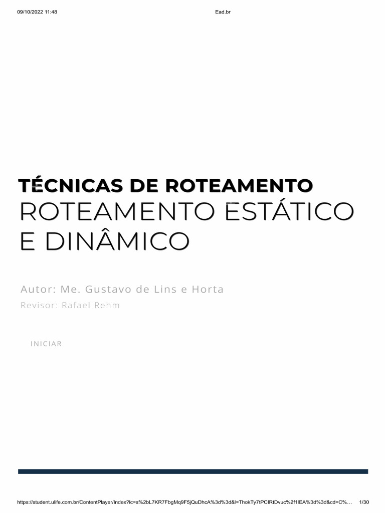 Roteamento Estatico e Dinamico | PDF