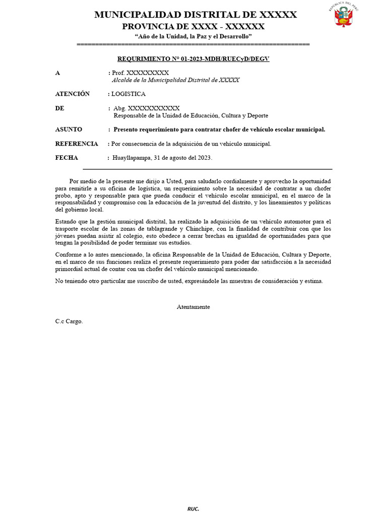 Modelo de Requerimiento | PDF