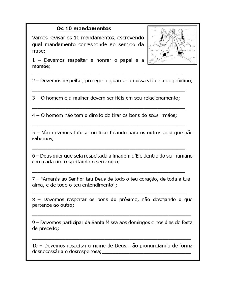 Revisão Os 10 Mandamentos | PDF
