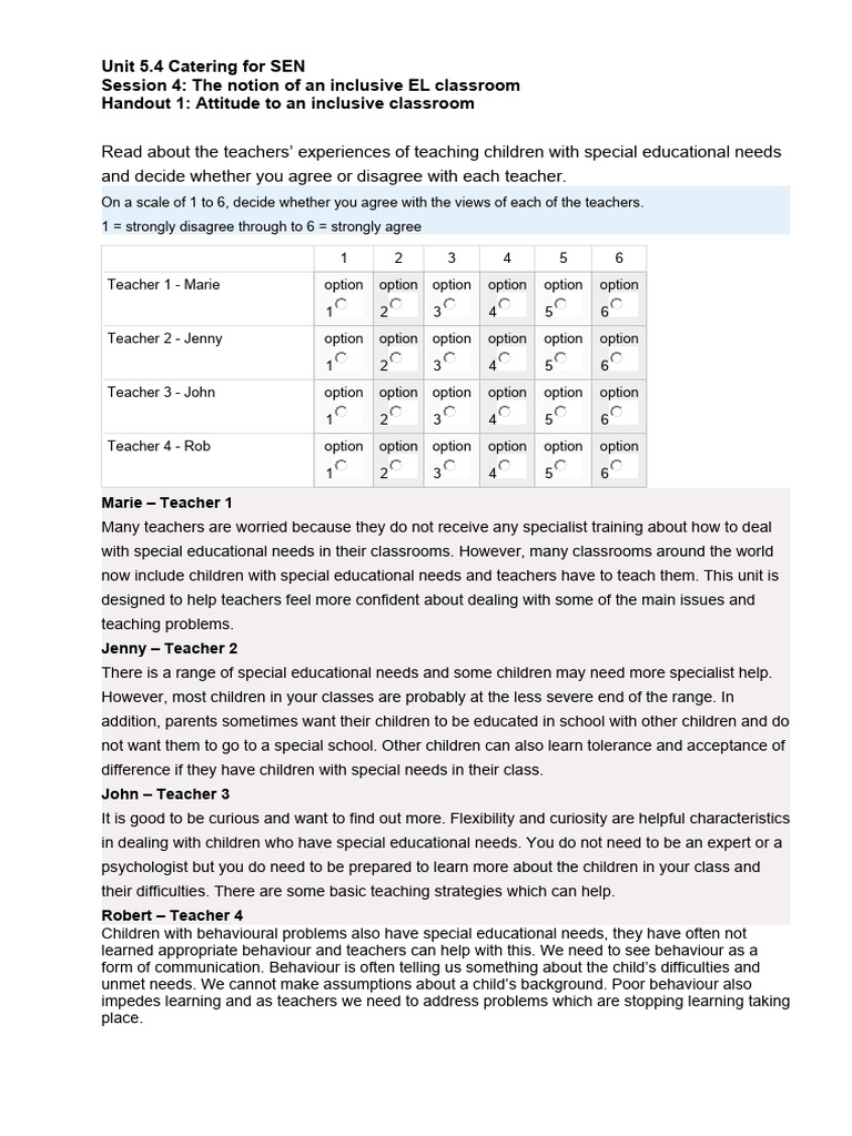 Session 4 - Handouts 1-4 | PDF | Learning | Special Education