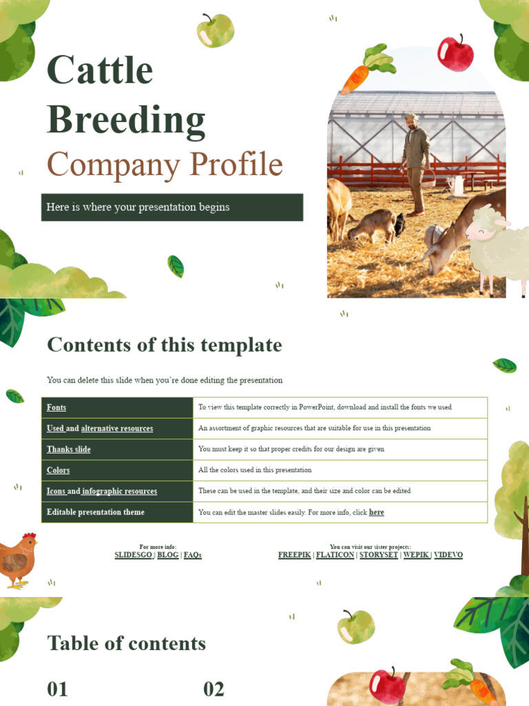 Cattle Breeding Company Profile by Slidesgo | PDF | Planets | Saturn