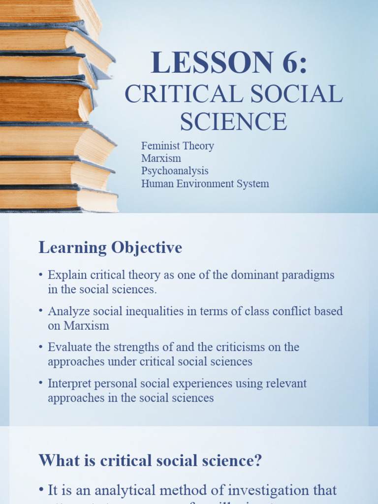 Lesson 6 Critical Social Science Autosaved | PDF | Id | Psychoanalysis