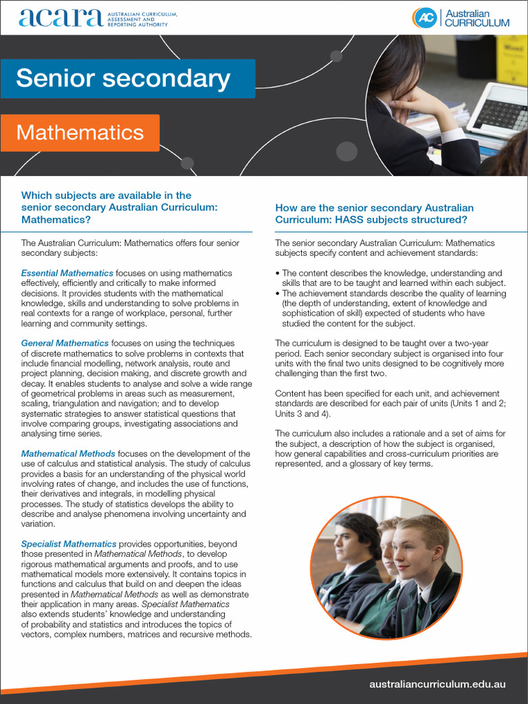 Ss Info-Sheet Mathematics | PDF | Mathematics | Curriculum
