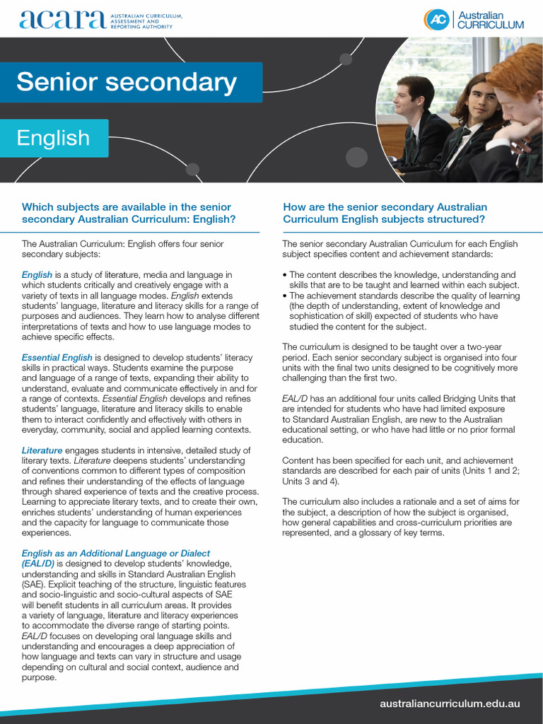 Ss Info-Sheet English | PDF | Curriculum | English As A Second Or ...