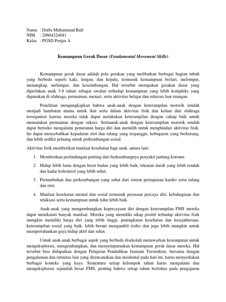 (FMS) Daffa Muhammad Rafi-20604224041 | PDF | Karier & Perkembangan