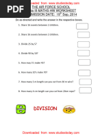 CBSE Class 3 Mathematics Worksheet (83) - Division | PDF | Division (Mathematics) | Abstract Algebra