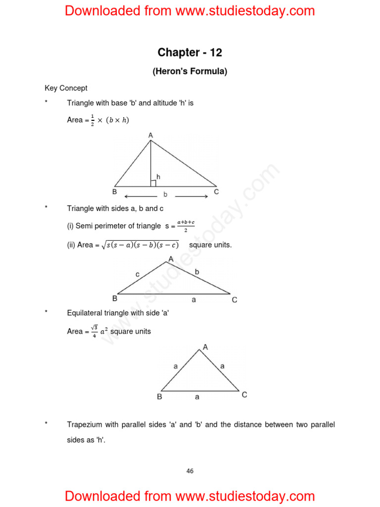 Heron's Formula | Download Free PDF | Area | Triangle