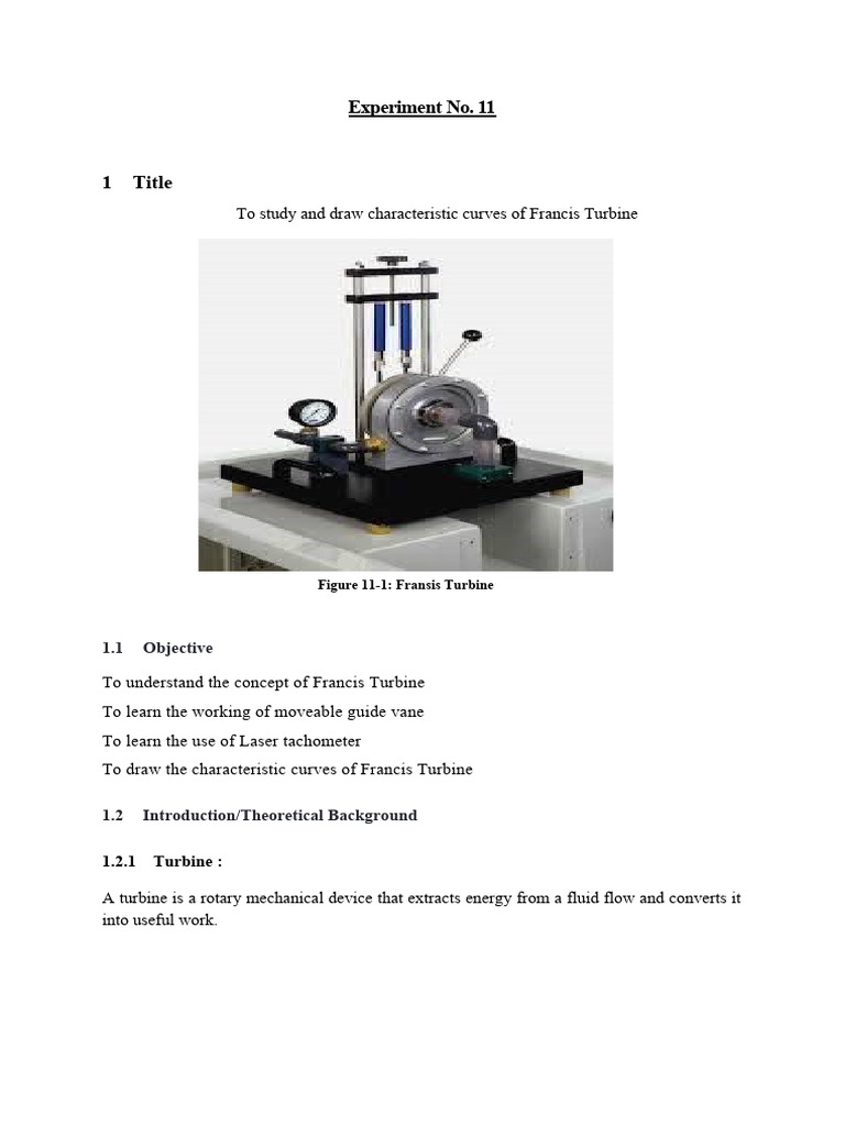 Exp 11 | PDF | Turbine | Civil Engineering